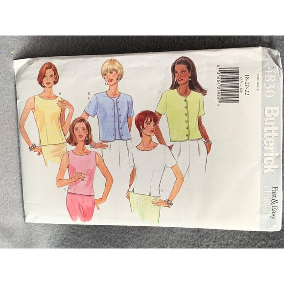 Butterick | Other | Butterick 483 Fast Easy Misses Shirt Sewing Pattern ...
